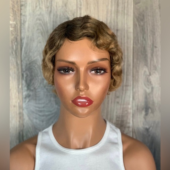Hair | Human Hair Ombre Pixie Cut Finger Wave Wig | Poshmark